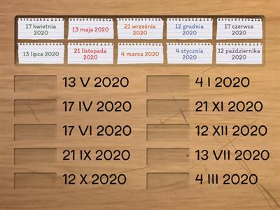 Angielski Daty i miesiące - Materiały dydaktyczne