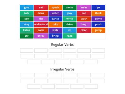 Regular e irregular verbs - Recursos didácticos