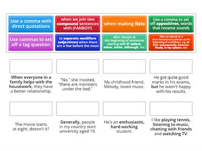 Commas - Teaching resources