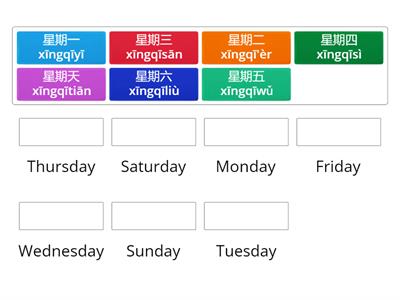 Chinese Days of week - Teaching resources