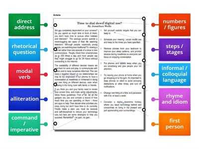 Language features quiz - Teaching resources