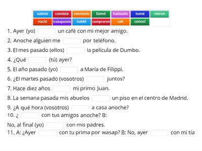 Pretérito indefinido - Teaching resources