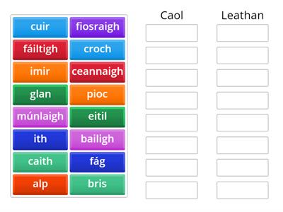Briathra caol or leathan - Teaching resources
