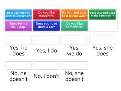 Present Simple Short answers - Учебные ресурсы