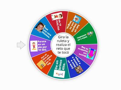 Ruleta de retos para niños - Recursos didácticos