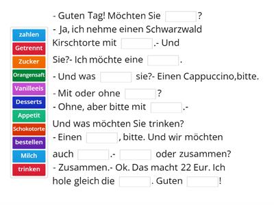 Im restaurant - Unterrichtsmaterialien
