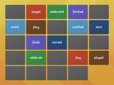 Regular simple past memory game - Recursos de ensino