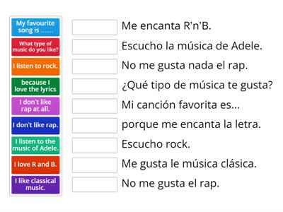 Que tipo de música te gusta - Teaching resources
