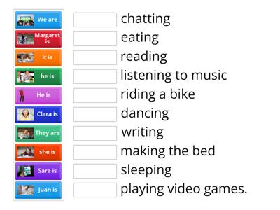 Present continuous Games - Recursos didácticos