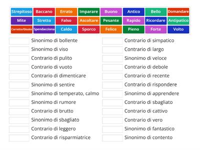 Sinonimi e contrari - Risorse didattiche