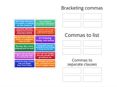 Commas - Teaching resources