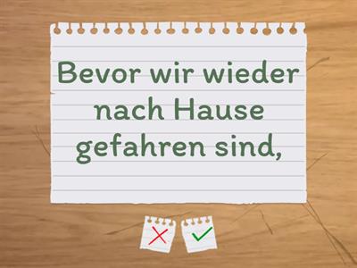 Bevor währen nachdem - Unterrichtsmaterialien