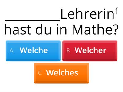 Welche welches welcher - Unterrichtsmaterialien