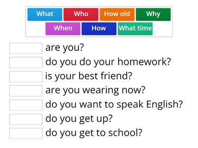 Wordwall question words - Учебные ресурсы