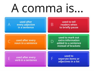 Commas - Teaching resources