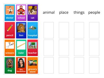 Person place thing animal - Teaching resources