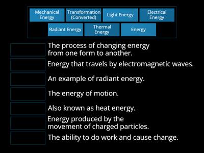 Energy Forms of game - Teaching resources
