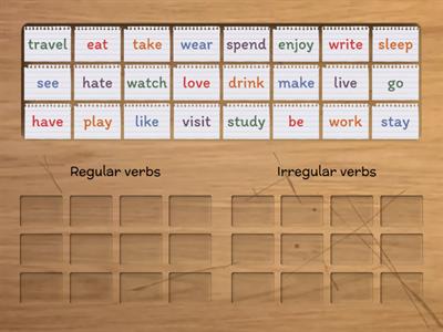 Verbs regular and irregular memory game - Teaching resources