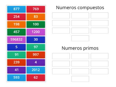 Numeros compuestos y primos - Recursos didácticos