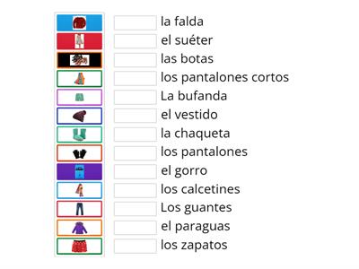 La ropa espanol - Teaching resources