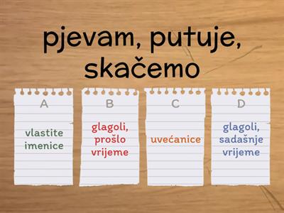 Imenice i glagoli - Nastavne aktivnosti