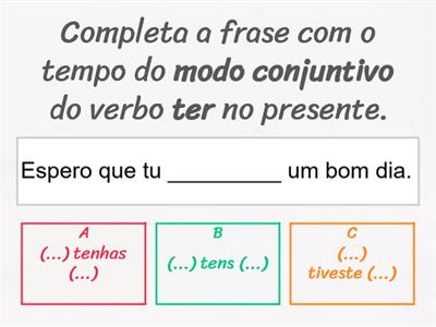 Modo conjuntivo - Recursos de ensino