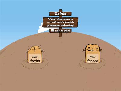 Verbs or adjectives whack a mole - Teaching resources