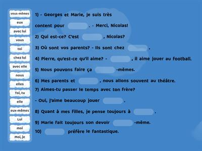 Pronoms toniques - Teaching resources