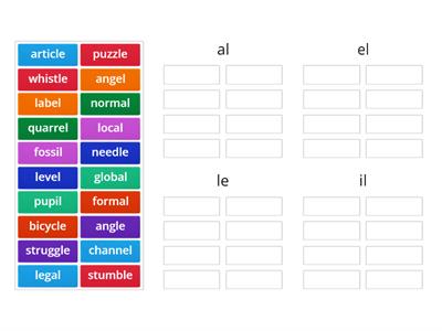 Schwa l final - Teaching resources