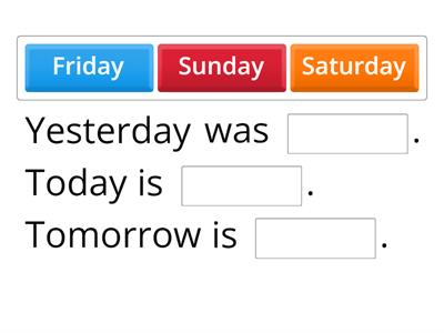 Today yesterday tomorrow - Teaching resources