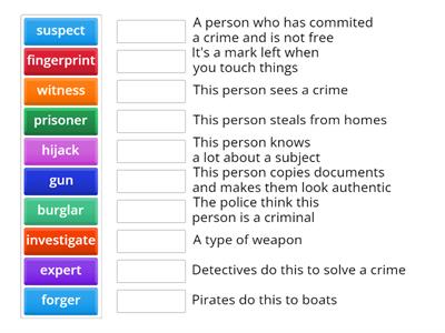Vocabulary Crime - Recursos didácticos