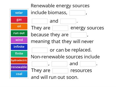 Renewable and non renewable energy sources - Teaching resources