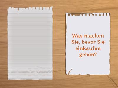 Bevor währen nachdem - Unterrichtsmaterialien