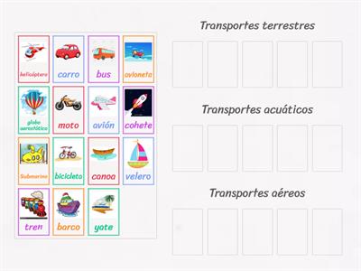Crucigramas de los medios de transporte - Sumber pengajaran