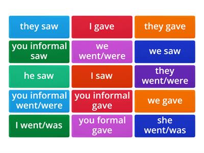 Preterite of ir ser dar decir hacer ver - Teaching resources