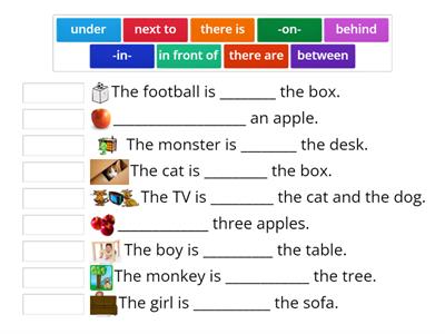 There is there ar eprepositions of place - Recursos didácticos