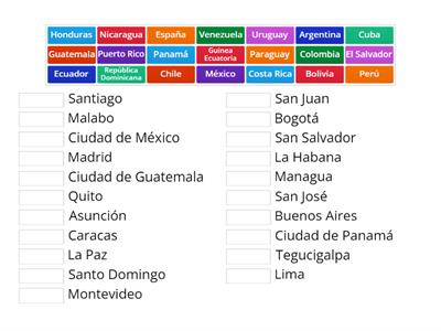 Capitales de los países hispanohablantes - Teaching resources