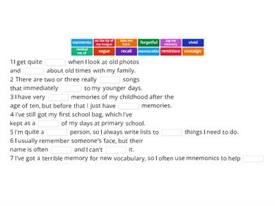 Memories - Recursos didácticos