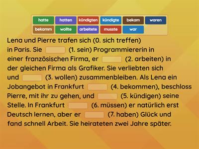 Präteritum - Unterrichtsmaterialien