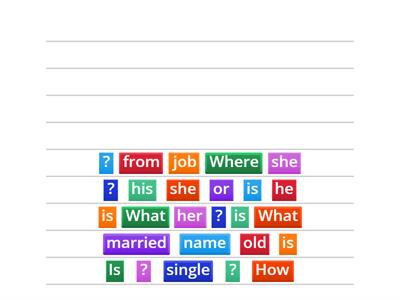 3rd person questions - Teaching resources