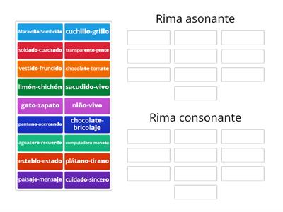 Rimas consonantes - Recursos didácticos