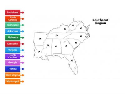 Southeast states map - Teaching resources