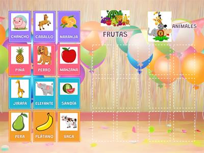 Categorizar elementos - Recursos didácticos