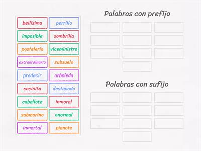 Prefijos y sufijos - Recursos didácticos