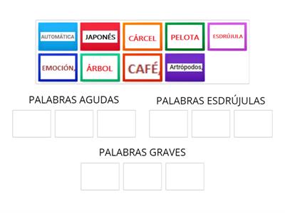 Juego Con agudas graves y esdrujula - Recursos didácticos