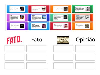 Fato e opinião wordwall - Recursos de ensino