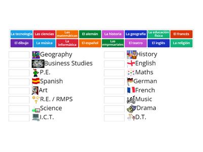 Spanish School subjects maze chase - Teaching resources