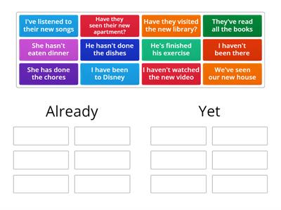 Just already still yet - Recursos de ensino