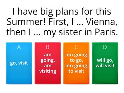 Going to will present continuous future - Teaching resources