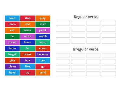 Regular and irregular verbs - Resurse didactice